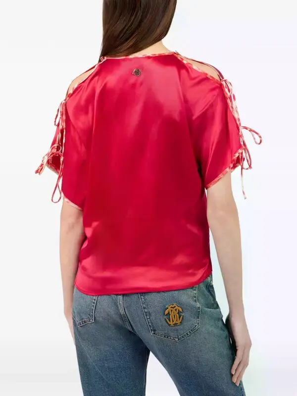 Roberto Cavalli Tie-detail Silk Top