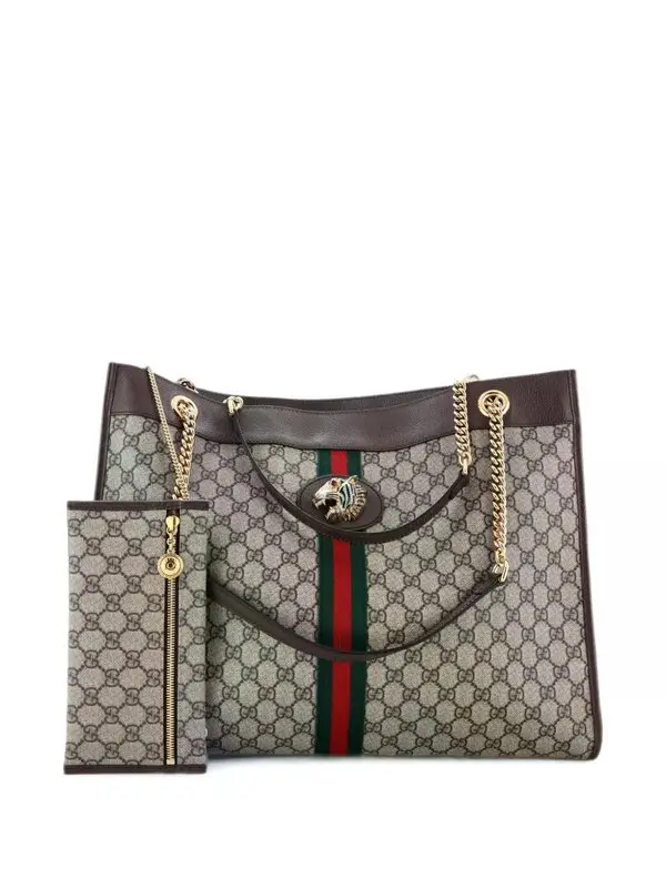 Gucci Rajah Chain Gg Coated Canvas Large Tote Bag