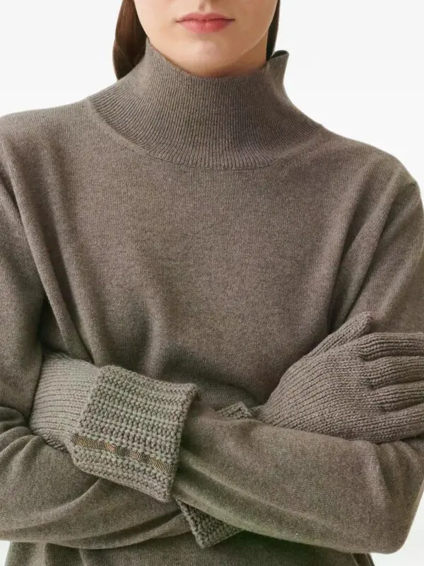 Fabiana Filippi Monili-embellished Knitted Gloves