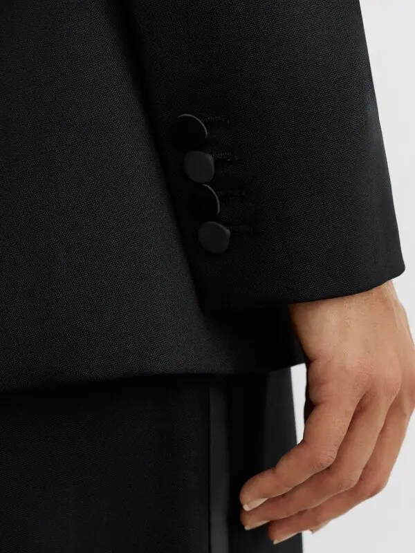 REISS Wool-blend Single-breasted Tuxedo Blazer