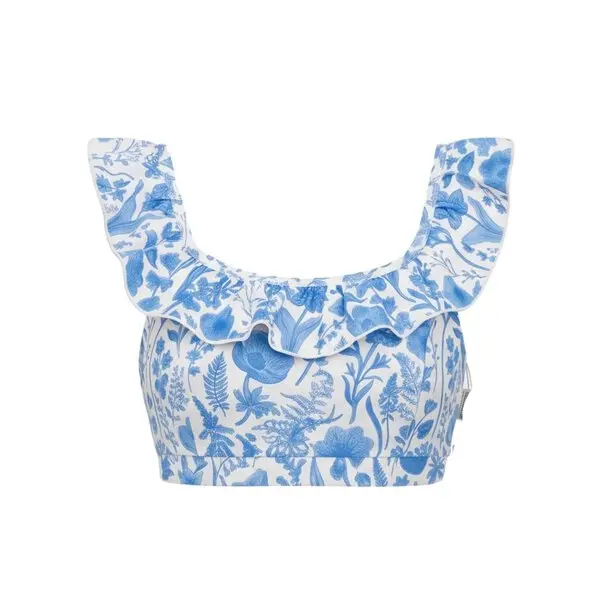 LIME RICKI SWIMWEAR Botany Ruffle Scoop Bralette