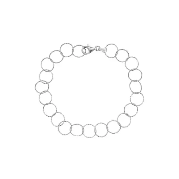 SPERO LONDON Textured Circle Hoops Sterling Chain Bracelet
