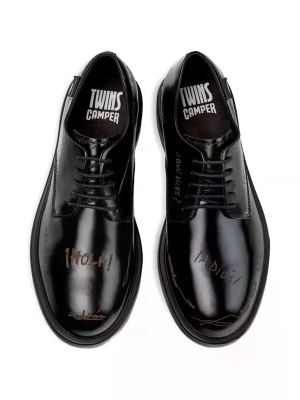 Camper Twins Graphic-print Leather Shoes