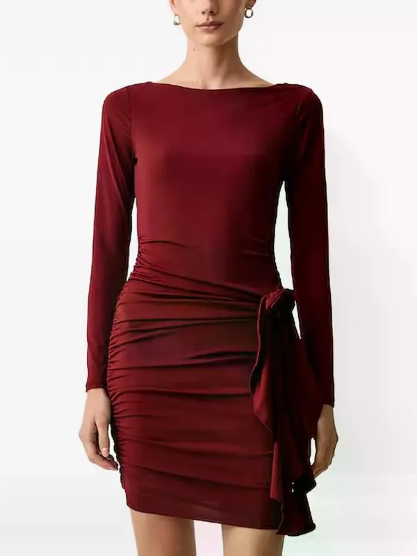 Guess Ruched Open-back Mini Dress