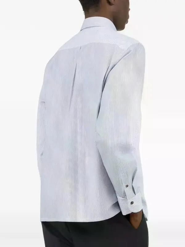 Roberto Cavalli Logo-embroidered Striped Shirt