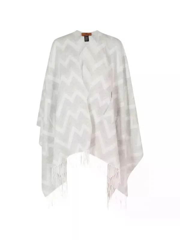 Missoni Zigzag Fringe-trim Scarf - Grey