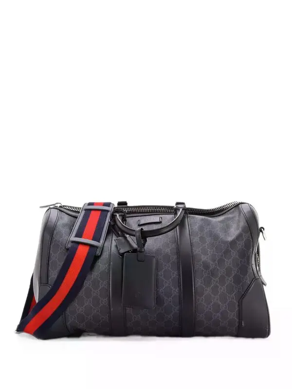 Gucci Convertible Duffle Bag Gg Coated Canvas Medium Travel Bag