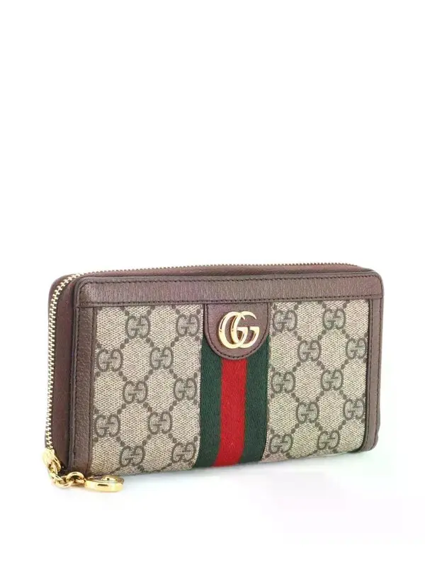 Gucci Ophidia Zip Around Wallet Gg Coated Canvas Small Wallets