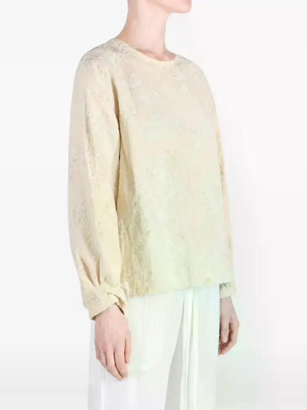 CASEY CASEY Biggy Floral-embroidered Long-sleeve Top
