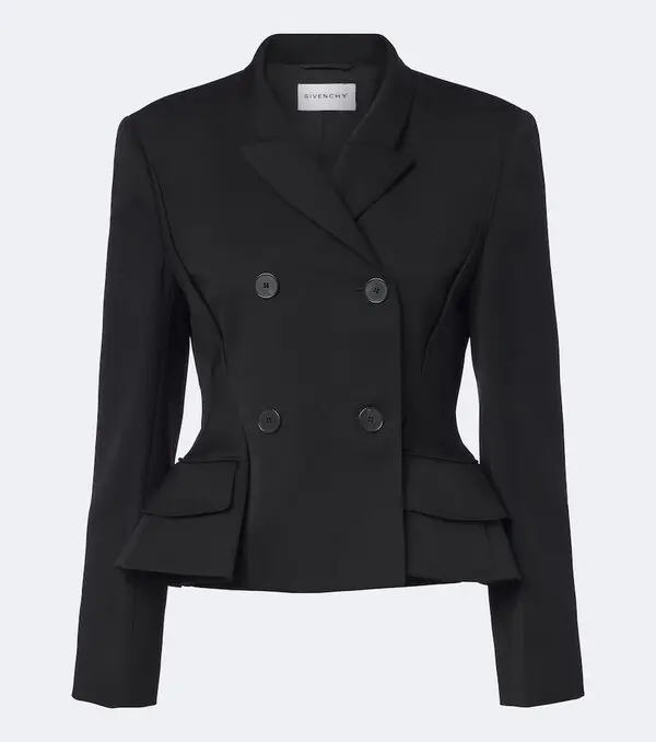 Givenchy Pinch Peplum Wool Gabardine Jacket