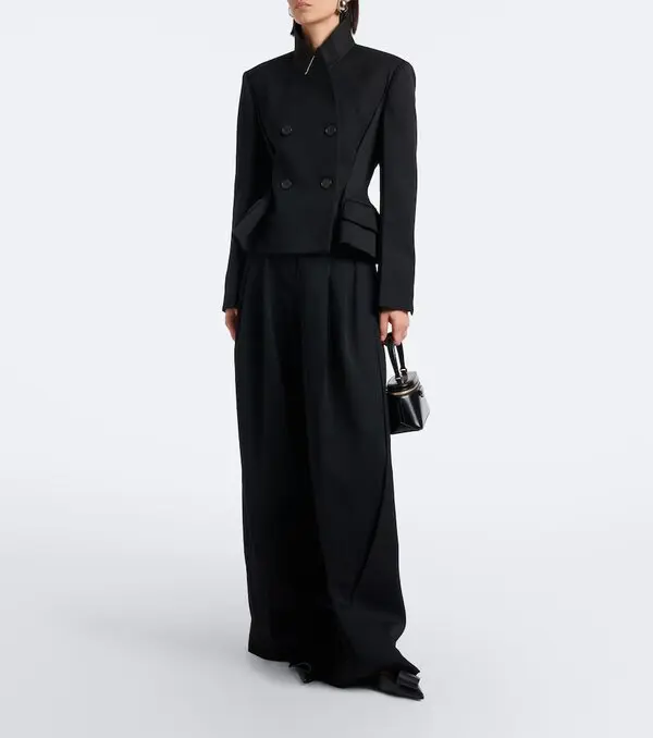 Givenchy Pinch Peplum Wool Gabardine Jacket