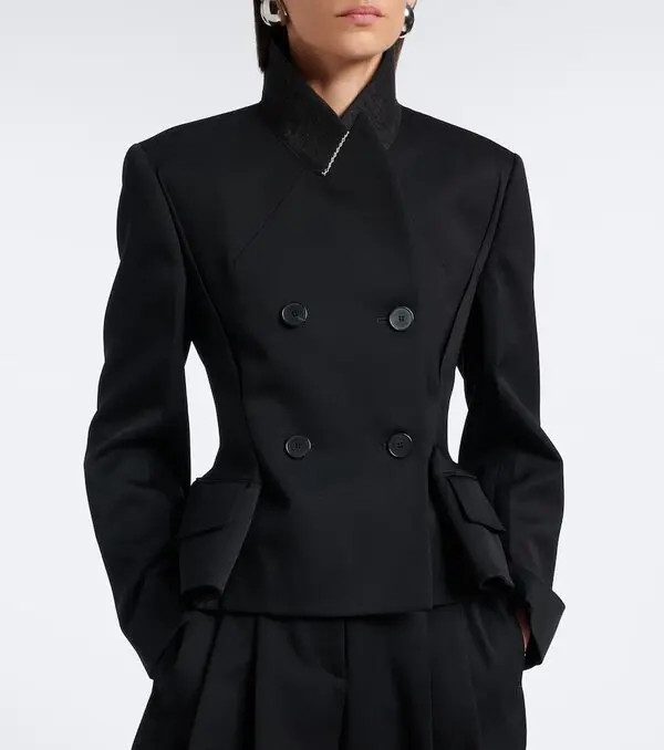 Givenchy Pinch Peplum Wool Gabardine Jacket