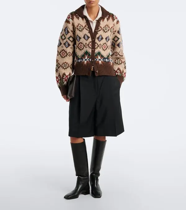 Polo Ralph Lauren Jacquard Wool And Cashmere Cardigan