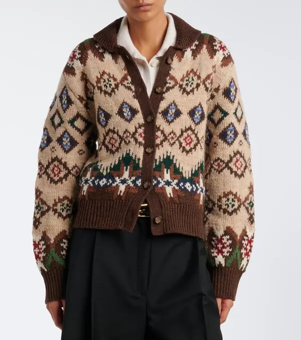 Polo Ralph Lauren Jacquard Wool And Cashmere Cardigan