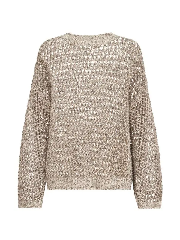 Brunello Cucinelli Wool And Silk Crewneck Sweater - Grey