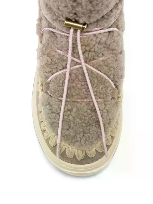 Mou Eskimo Crochet-trim Shearling Ankle Boots