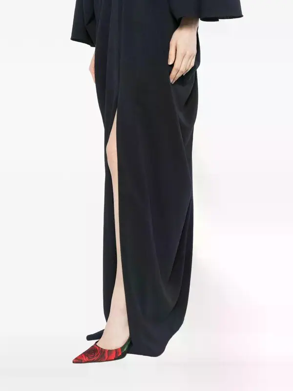 Amsale Draped V-neck Maxi Dress