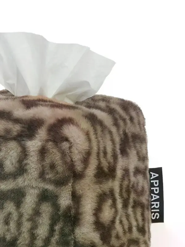 Apparis Davey Leopard-print Faux-fur Tissue Box Cover - Neutrals