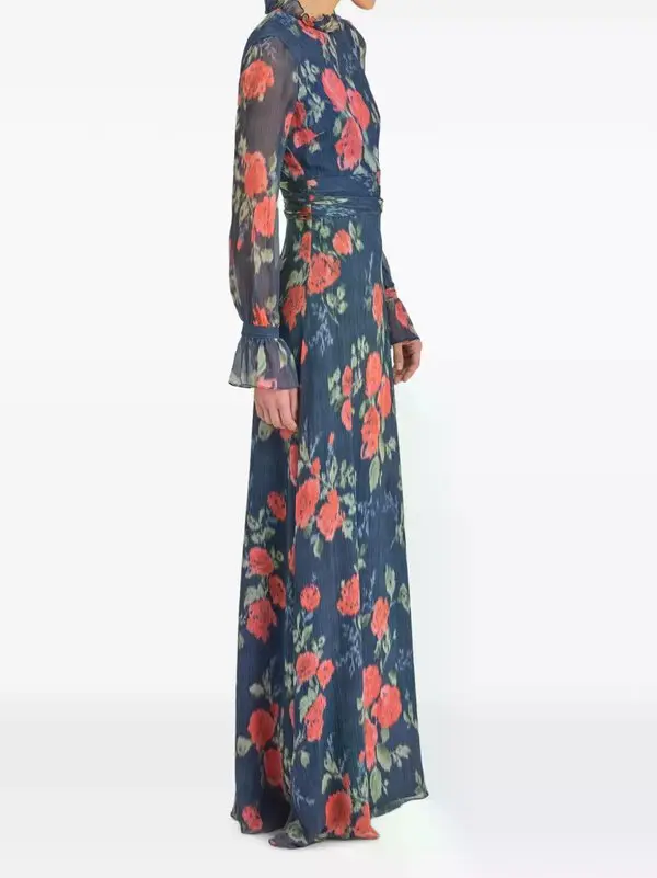 MARKARIAN Adelaide Floral-print Ruffled Gown
