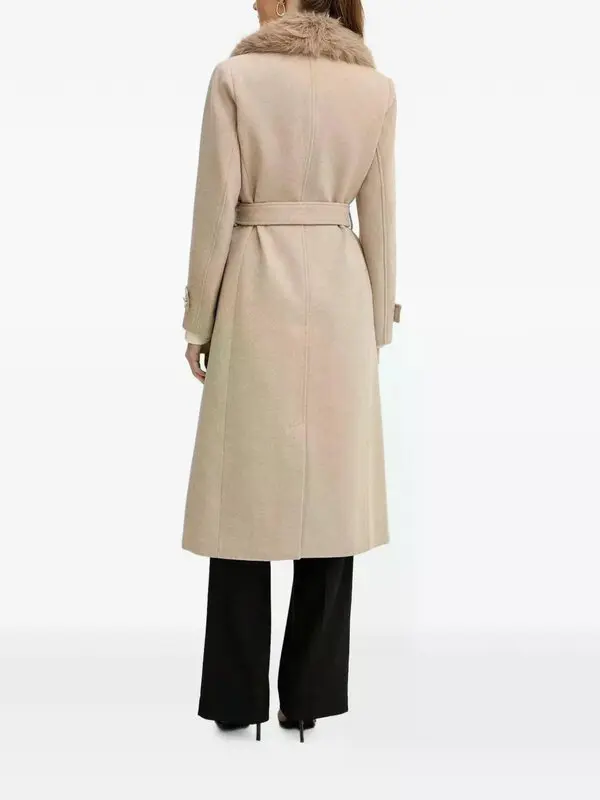 MORGAN Faux-fur Collar Belted Coat