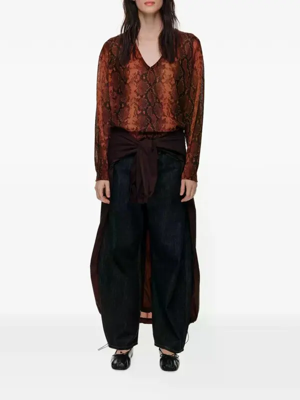 Bimba Y Lola Caramel Snake V-neck Sweater