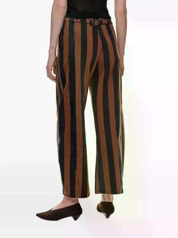 Bimba Y Lola Barrel Light Striped Denim Trousers With Buckle