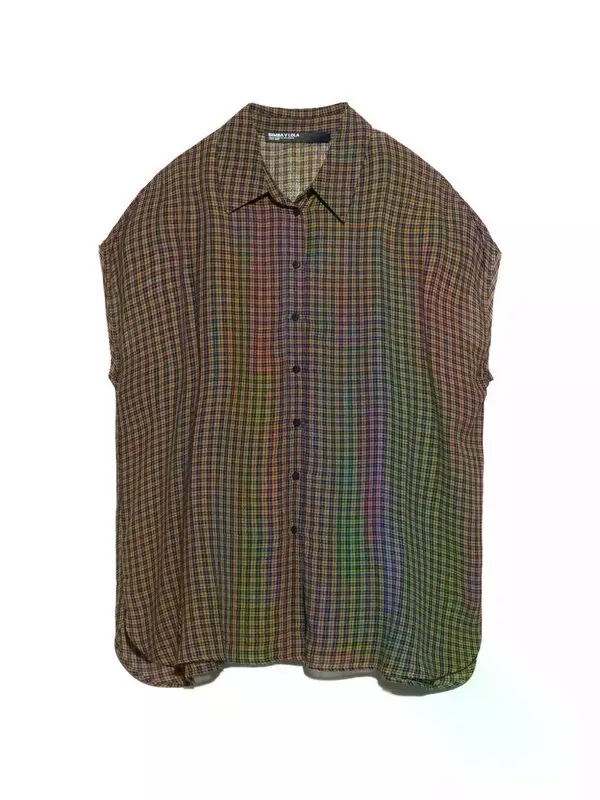 Bimba Y Lola Checked Dropped-shoulder Shirt - Brown