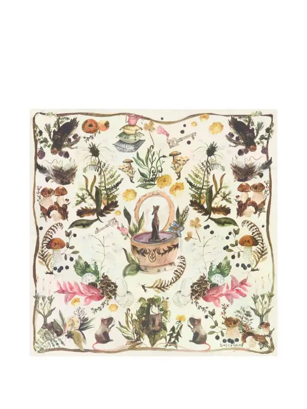 Bimba Y Lola Butter Enchanted Garden Scarf - Neutrals