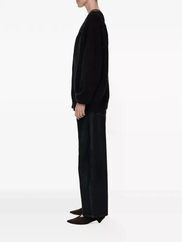 Bimba Y Lola Mohair Wool And Lace Cardigan - Black