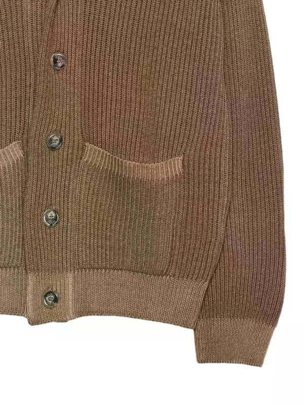 Fedeli Ribbed-knit Shawl-collar Cardigan