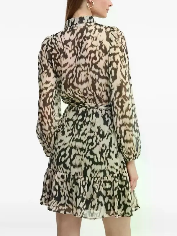 MORGAN Animal-print Ruffled Mini Dress