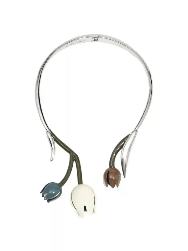 Bimba Y Lola Rigid Necklace With Enamel Tulips