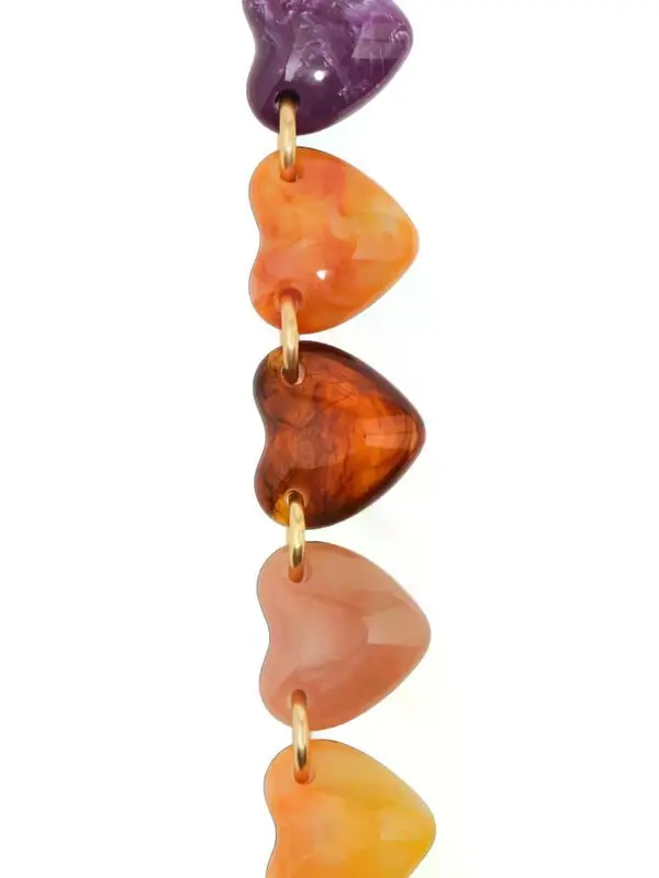 Bimba Y Lola Multi Amber Resin Hearts Necklace