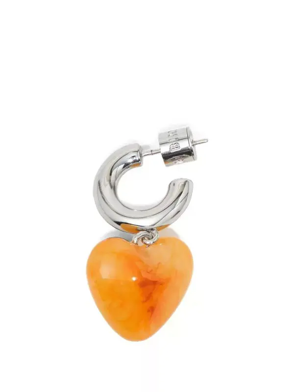 Bimba Y Lola Hoop Earrings With Yellow Resin Heart