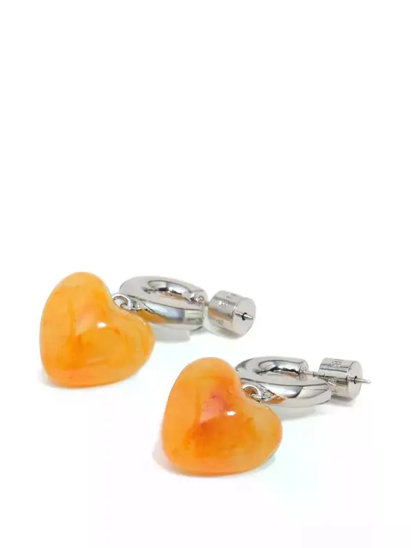 Bimba Y Lola Hoop Earrings With Yellow Resin Heart