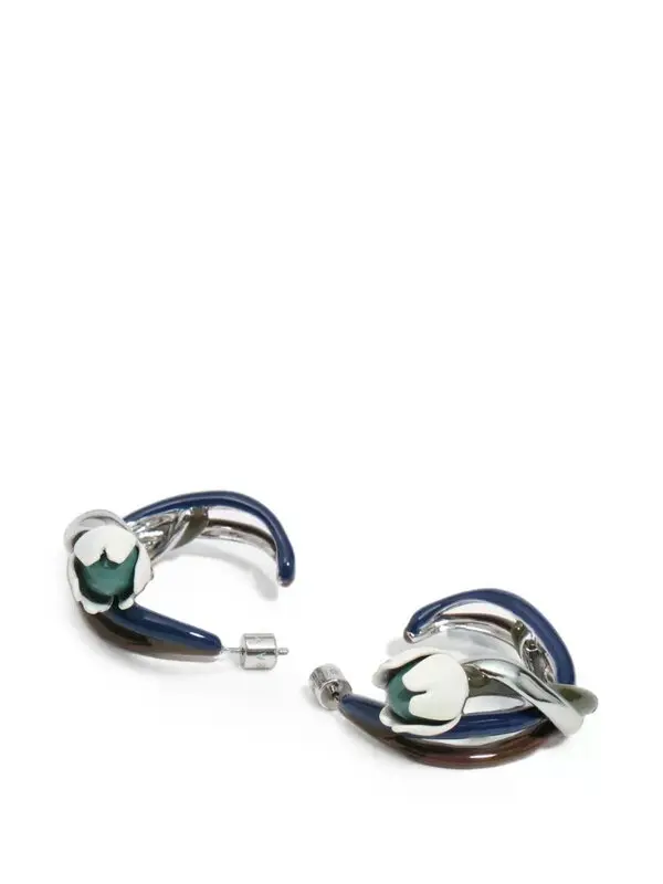 Bimba Y Lola Enameled Tulip Maxi-hoop Earrings