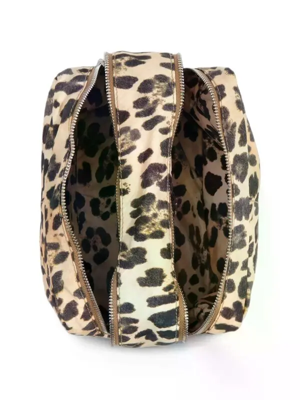 Bimba Y Lola Double-large Natural Leopard Nylon Toilet Bag