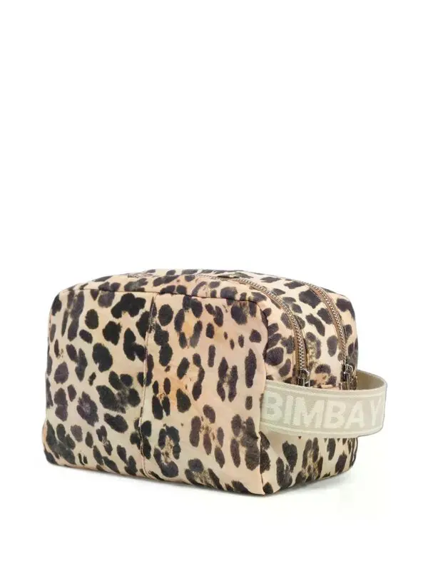 Bimba Y Lola Double-large Natural Leopard Nylon Toilet Bag
