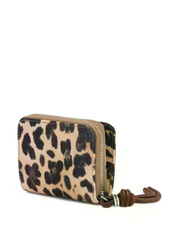 Bimba Y Lola Natural-leopard Lapel Wallet