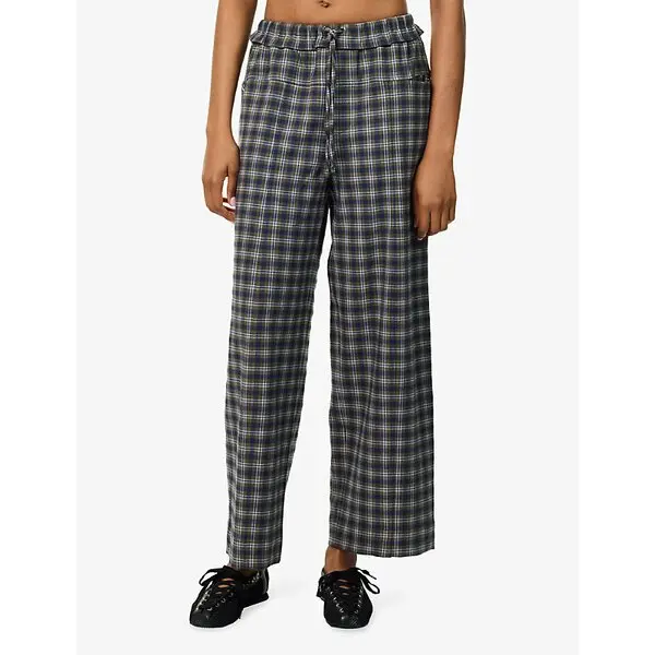 DAMSON MADDER Tomasina Check-pattern Woven Trousers