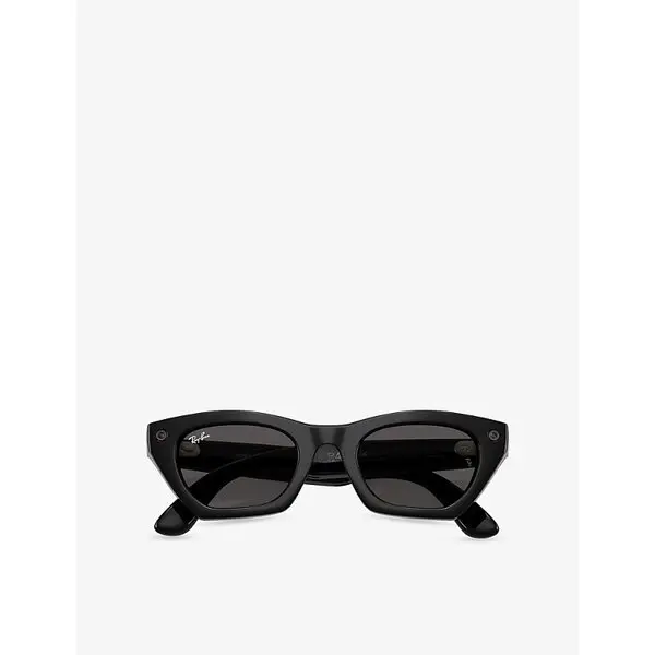 Ray-ban Rw4015 Zena Irregular-frame Injected Meta Ai Glasses - Black