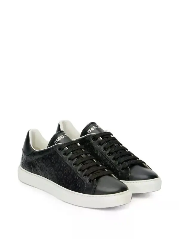 Roberto Cavalli Monogram-embossed Low-top Sneakers