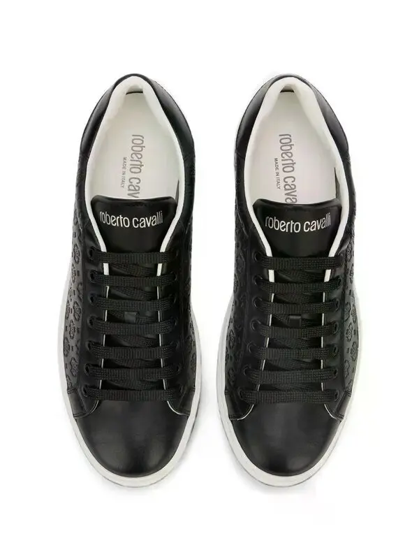 Roberto Cavalli Monogram-embossed Low-top Sneakers