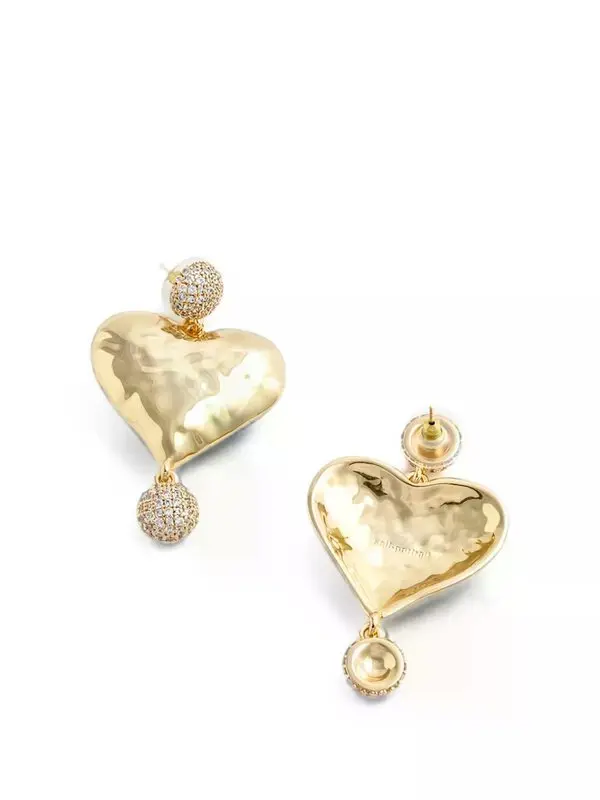 SELF-PORTRAIT Hammered-effect Crystal-embellished Earrings