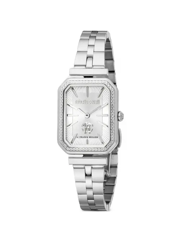 Roberto Cavalli Textured Bezel 23mm Watch - Silver