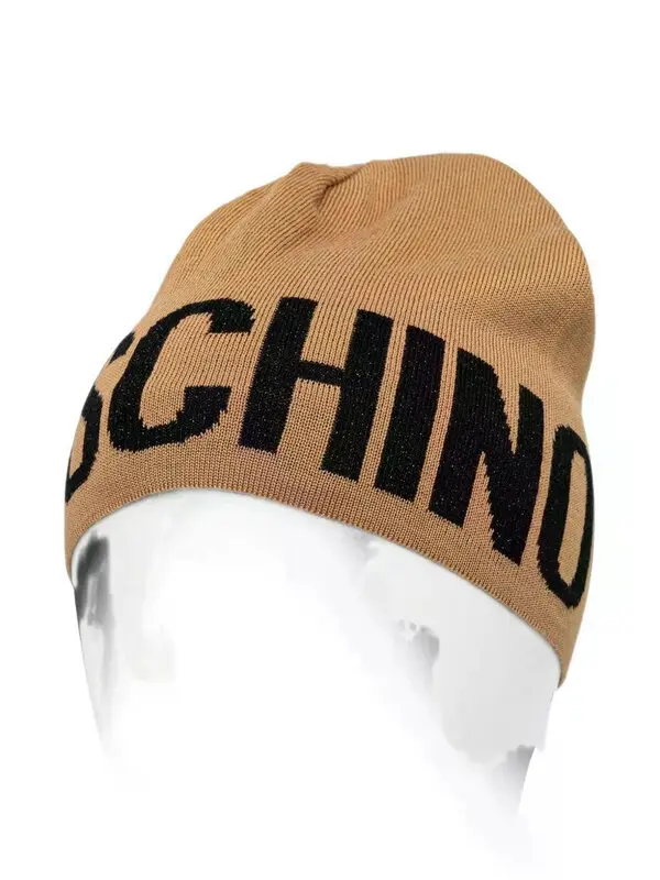 Moschino Logo-intarsia Beanie Hat - Brown