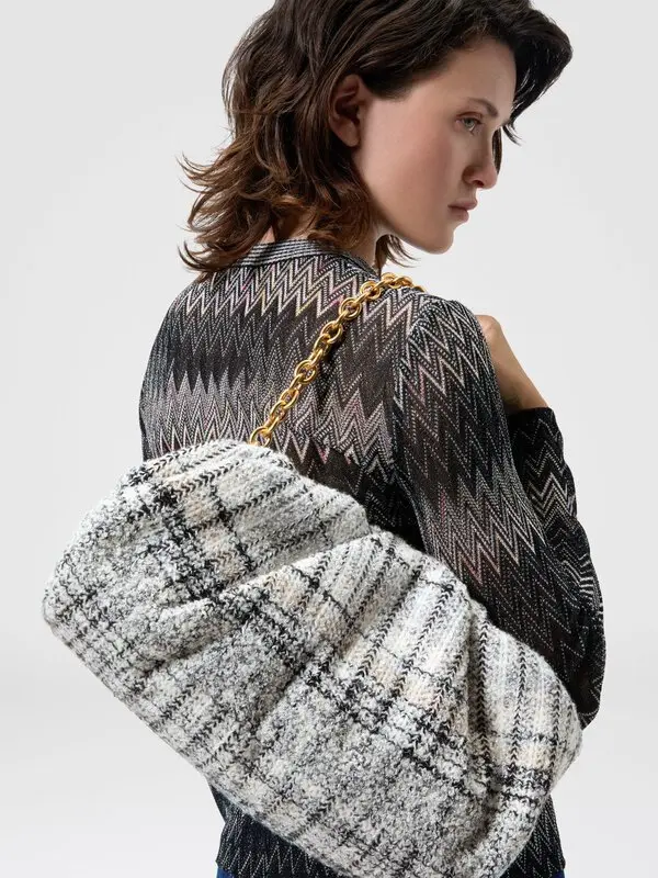 Missoni Large Pouch Bag In Wool Knit