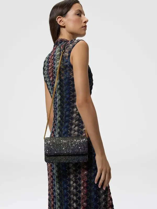 Missoni Wallet On Chain In Lamé Viscose