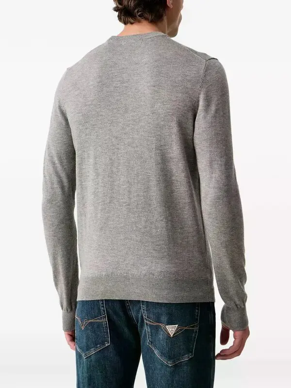 Guess Logo-embroidered Crew-neck Sweater