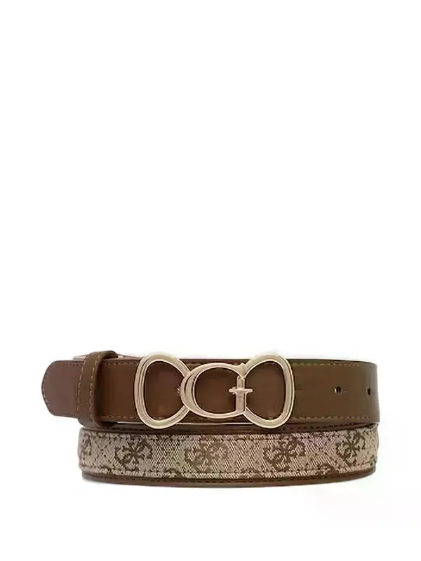Guess Monogram-print Reversible Belt - Brown